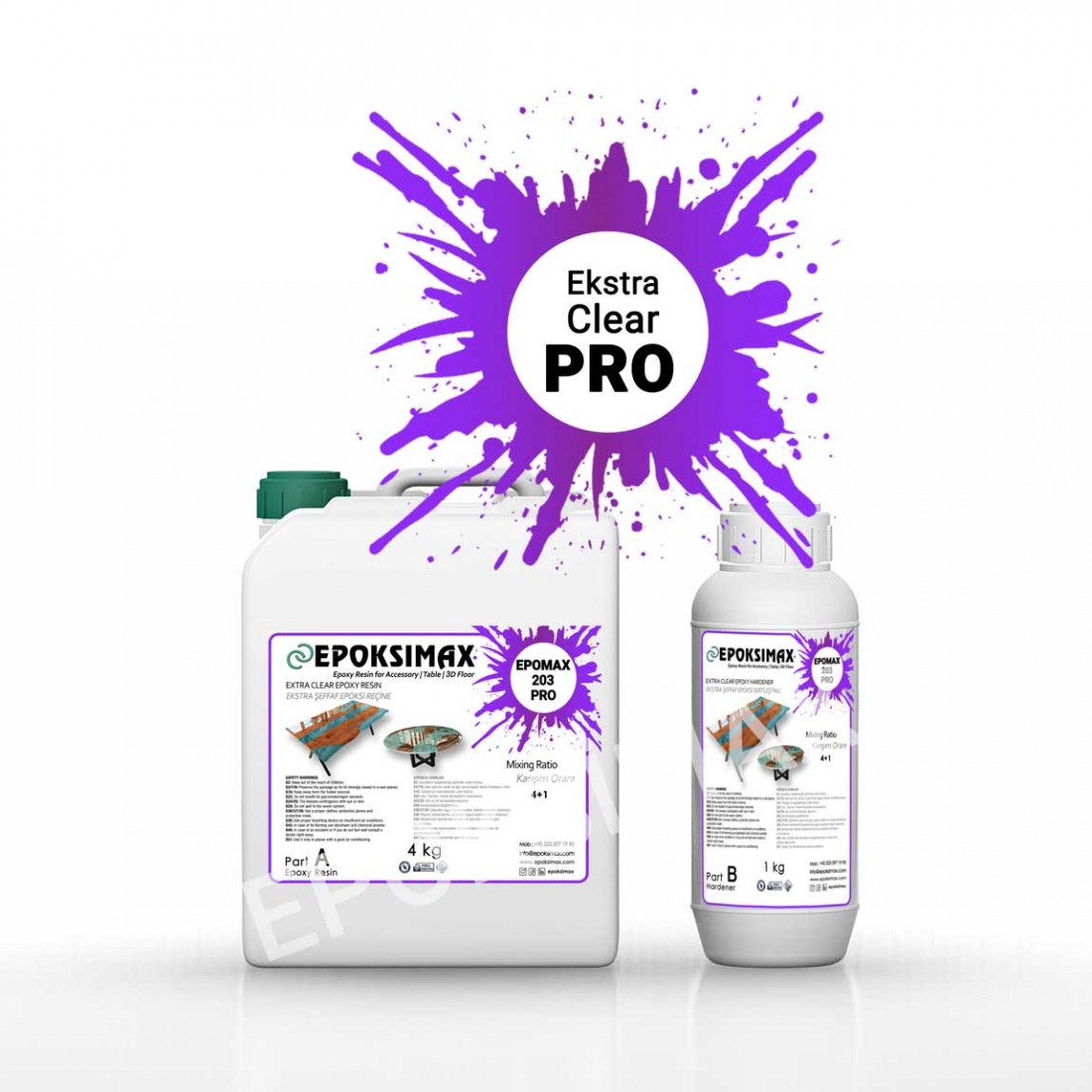 EPOMAX 203 PRO Ekstra Şeffaf Epoksi Reçine 5 KG